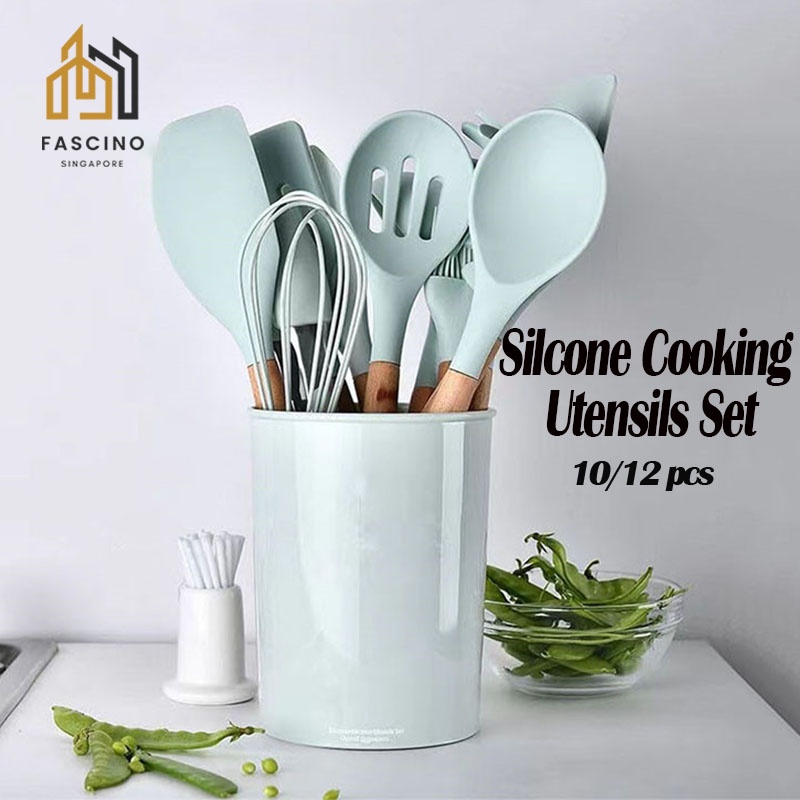 【SG】12PCS 10PCS Silicone Cooking Utensil Set Non-Stick Heat Resistant ...