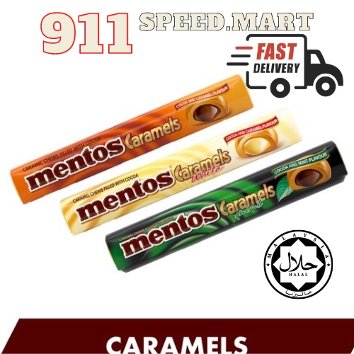 [911] 1pcs Mentos Caramel Candy Stick 37gm (Choco/White/Mint) | Shopee ...