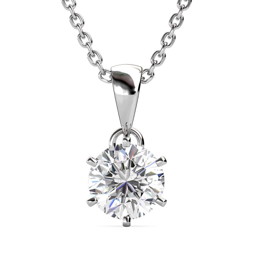 Her Jewellery CELÈSTA - Les Solitaire Pendant (Moissanite Diamond, 925 ...