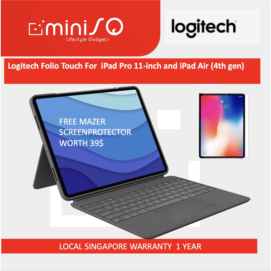 Logitech FOLIO TOUCH Backlit keyboard case with trackpad for iPad Pro ...