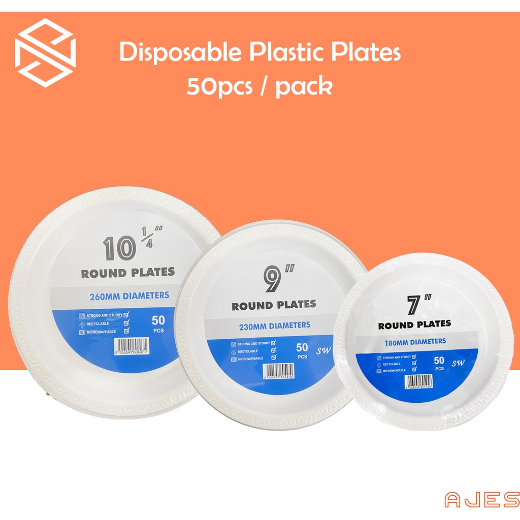 🔥Local Seller🔥High Quality Recyclable Plastic Plates [7inch | 9inch ...