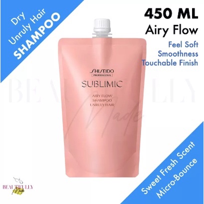 Shiseido Professional Sublimic Airy Flow for Unruly Hair - Shampoo Treatment Mask Refining Fluid ...
