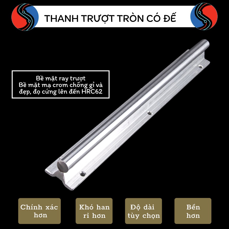 Round slide rail with anti-rust base, price 500mm (slide not included ...