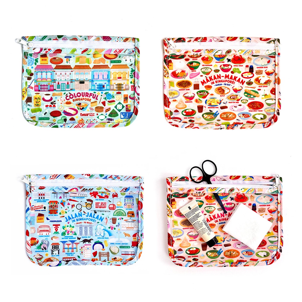 Singapore Gift Souvenir Travel Pouch Bag – (3 designs) Jalan Landmark ...