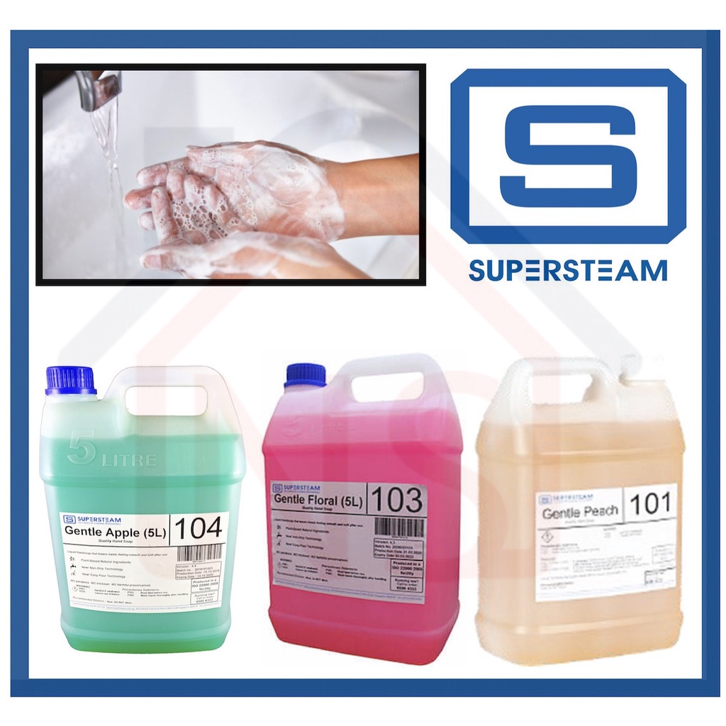 Supersteam Green Apple Floral Peach Hand Soap 5 Litre/ Hand Detergent ...