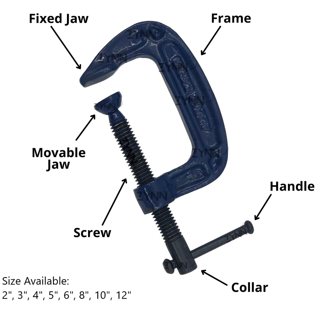 [SG STOCK] G CLAMP METAL/H.DUTY Working Construction Clip Fixture Hand ...