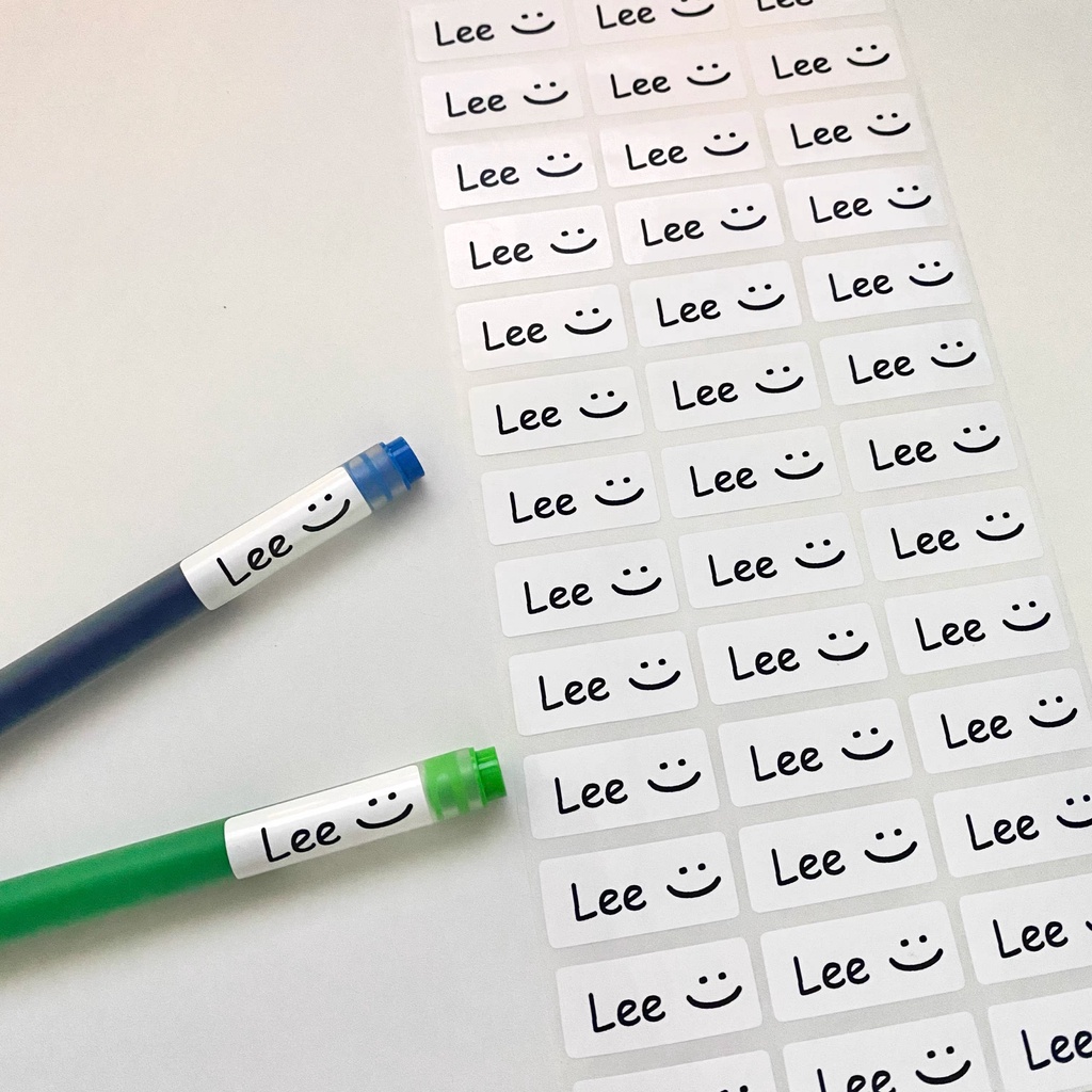 GenieTots - Plain White (WH-M1/L1) - Personalized Name Sticker | Shopee ...