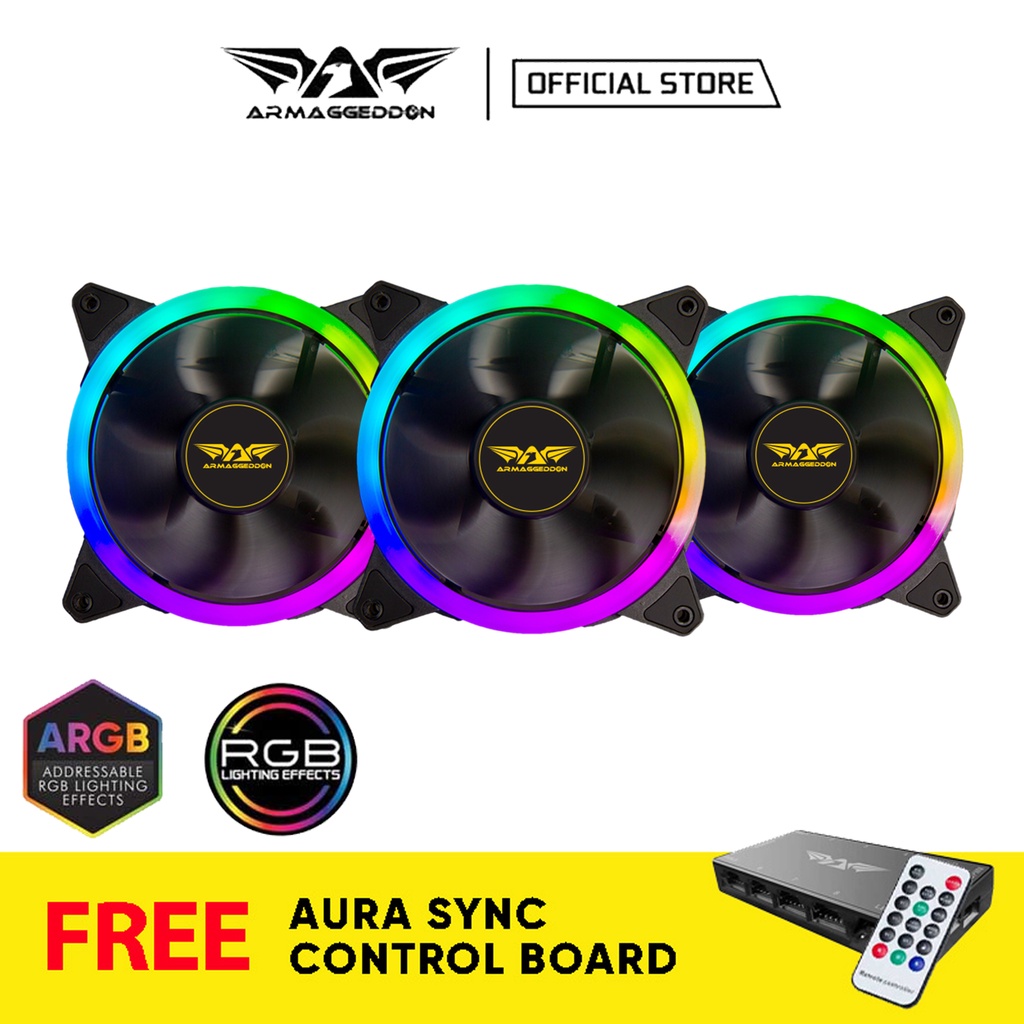 Armaggeddon-Tessaraxx Dual Loop ARGB Fan 3 Unit Fan [Free ARGB Control ...
