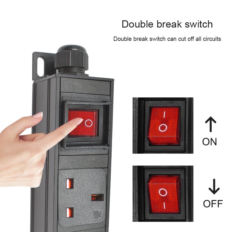 PDU Power Distribution Unit 2-17 Ways Output Britain Socket UK 3 pin ...