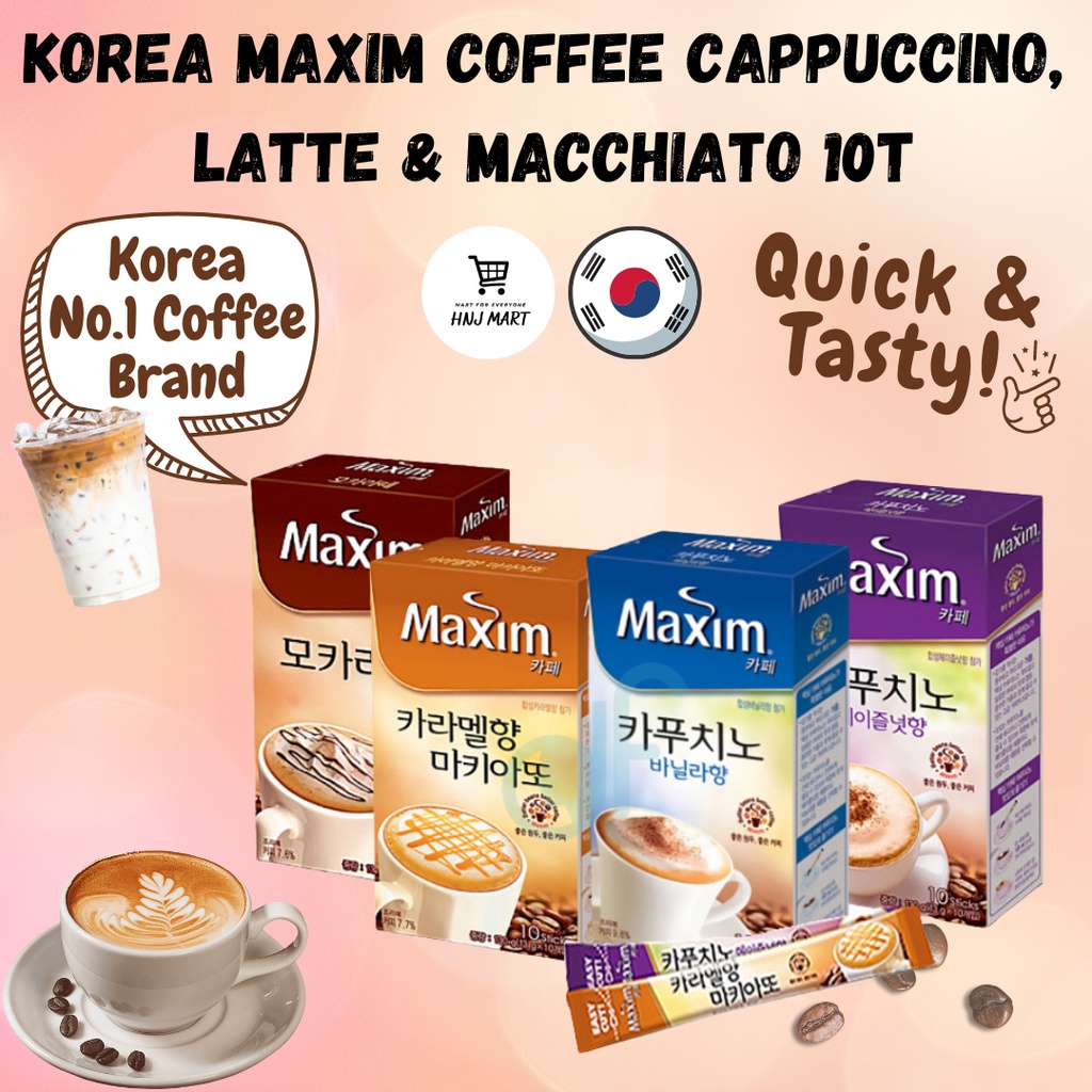 Korea Maxim Coffee - Cappuccino Vanilla / Cappuccino Hazelnut / Caramel ...