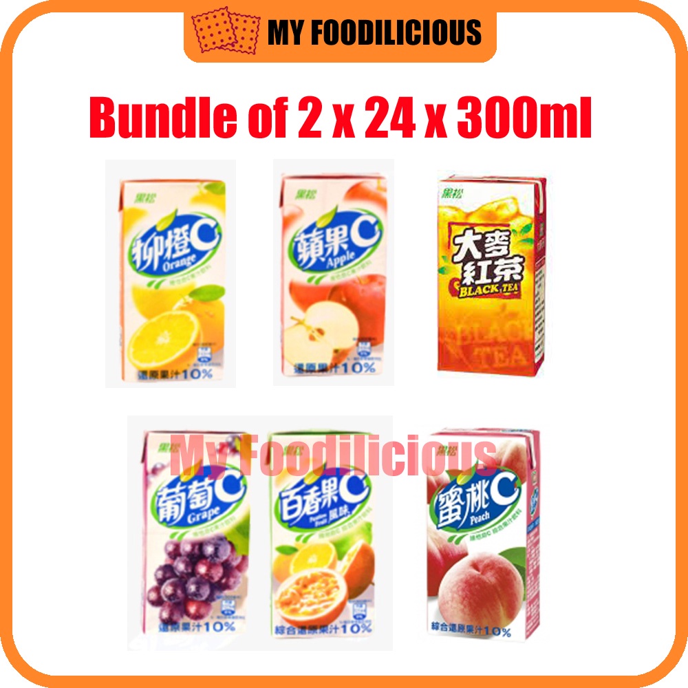Hey Song Fruit Juice C 24 x 300ML Assorted Flavours Grapes Peach Black ...