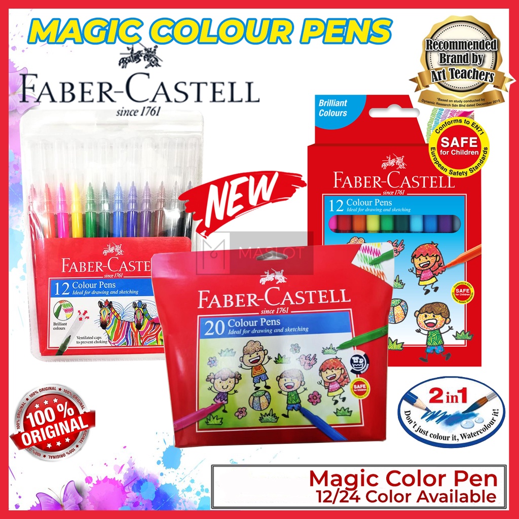 FABER CASTELL 12/20 Magic Colour Fiber Tip Pens (1543) | Shopee Singapore
