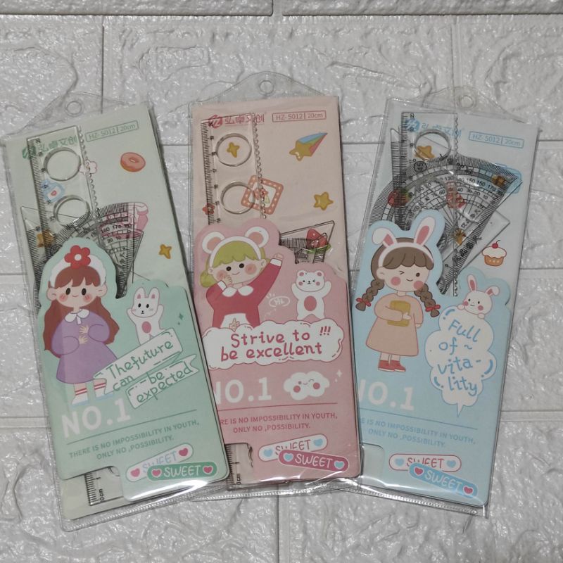 Ruler Set of 4 pieces - Ruler Set - 20cm Ruler Thick Material (1 Bow ...