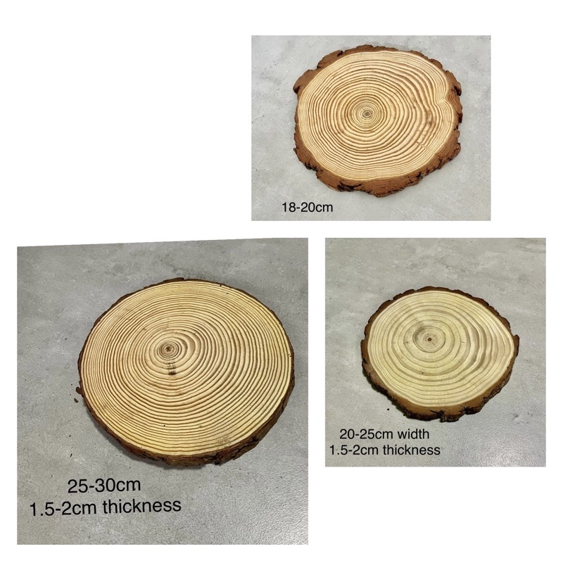 SG Instocks Big Size 18-20cm, 20-25cm and 25-30cm round wooden wood ...