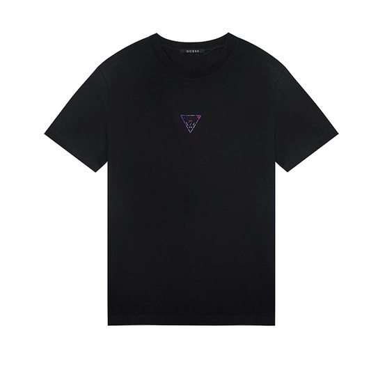 GUESS Unisex Colourful Triangle Short Sleeve Tee - Black/Pink (NM2K9365 ...