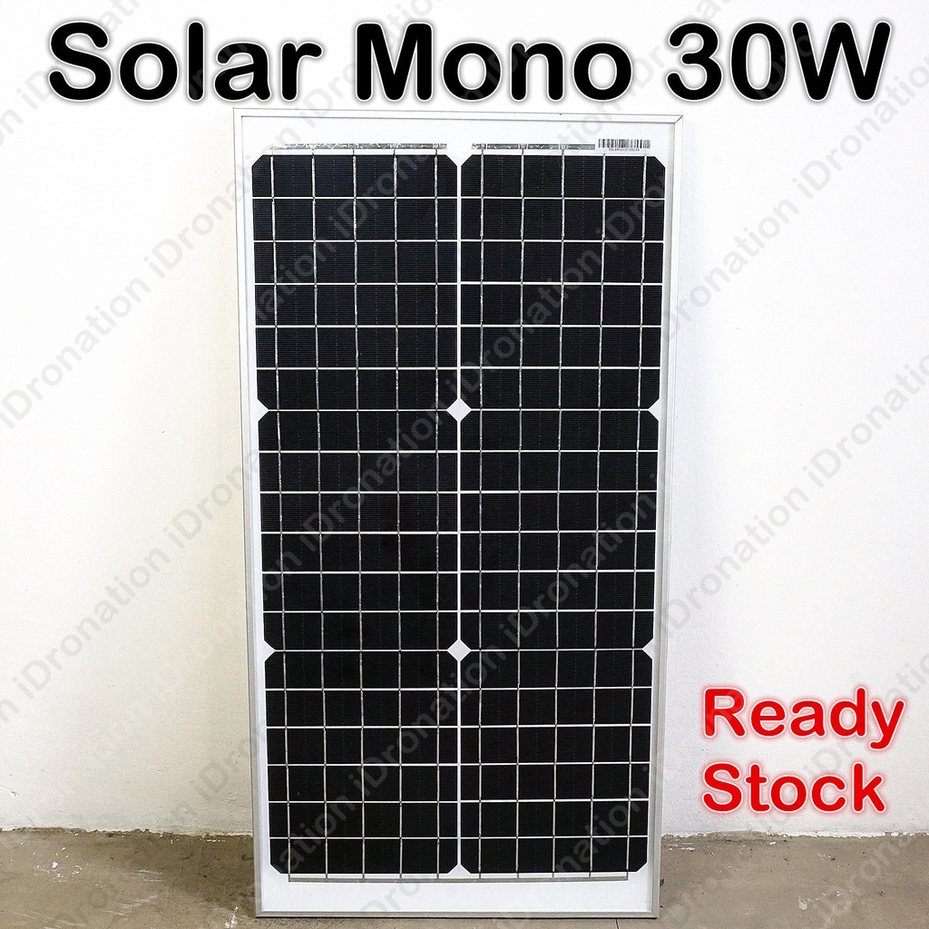 Grade A 30w Mono Crystalline Cell Monocrystalline Solar Panel 18Vmp 12V ...