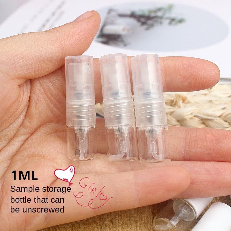 5PCS 1ml perfume packing bottle glass high-end portable smoke samples ...