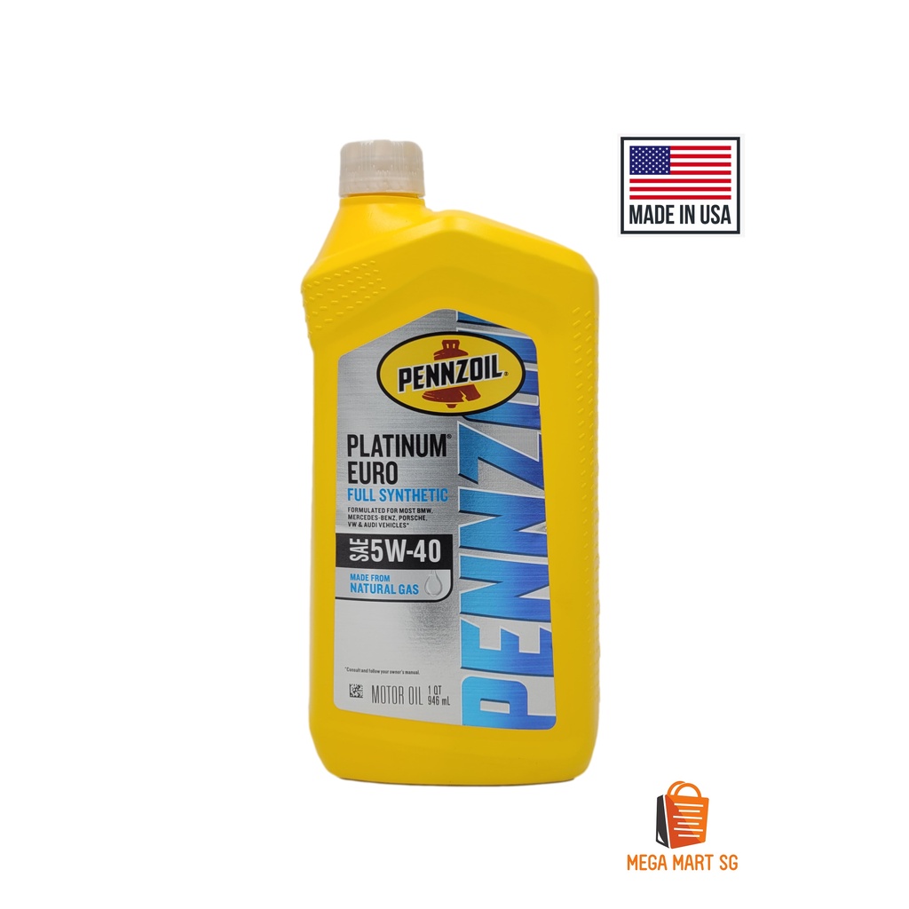 Pennzoil Platinum Euro 5W40 Engine Oil 1 Quart (946ml) | Shopee Singapore