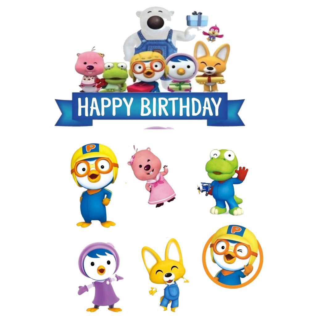 Birthday CAKE TOPPER/PORORO CAKE Decoration | Shopee Singapore