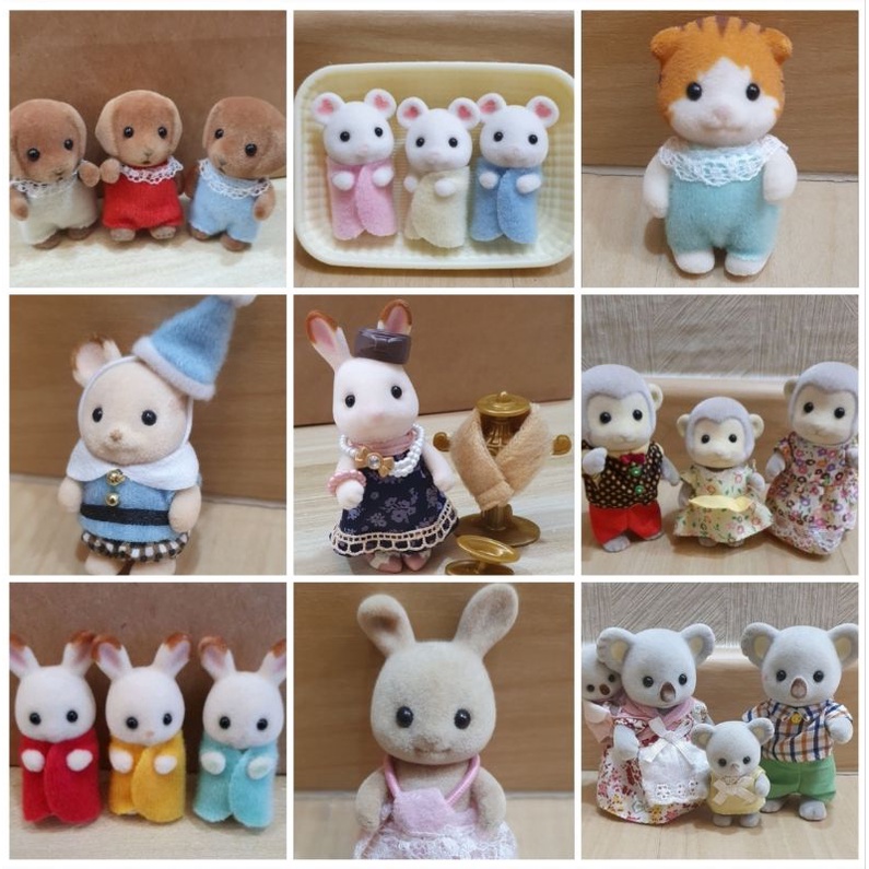 Calico Critters/Sylvanian Families Figurines Monkey, Koala, Maple Cat ...
