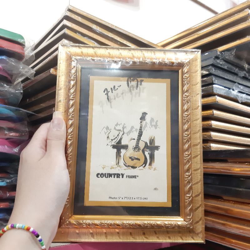 Country frame gold / gold photo frame 12,5 x 17,5cm | Shopee Singapore