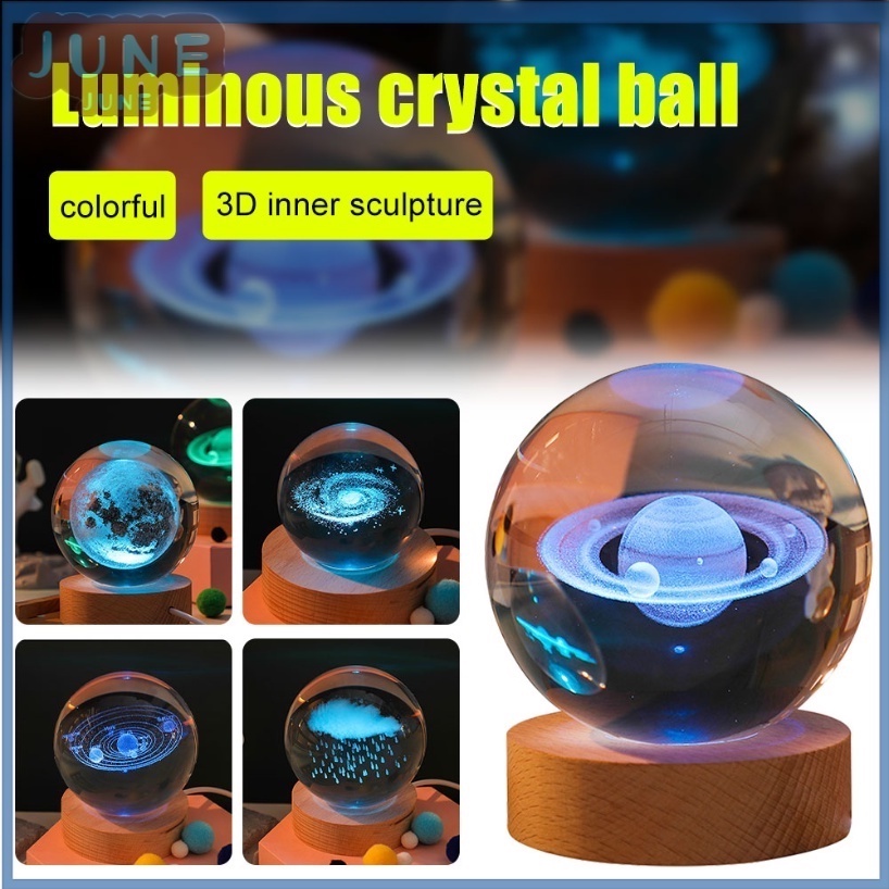 Creative Colorful Universe Galaxy Luminous Crystal Ball Night Light ...