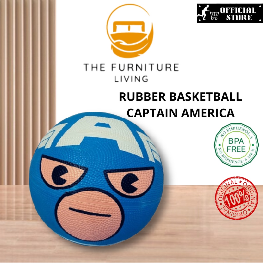 MARVEL Rubber Basket Ball (Captain America) | Shopee Singapore