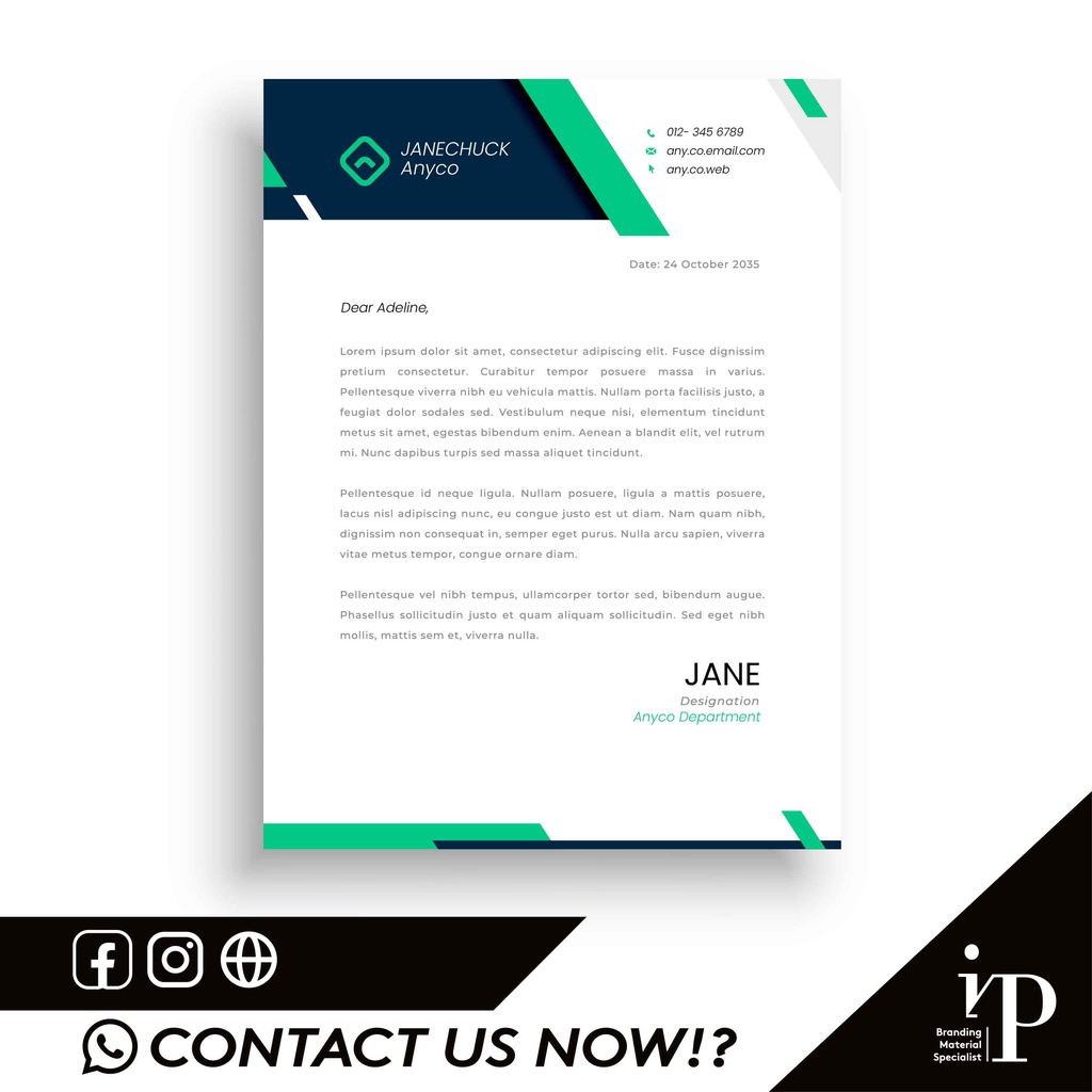 Corporate Company Letterheads /Letterhead Printing (80/100gsm)(Full ...