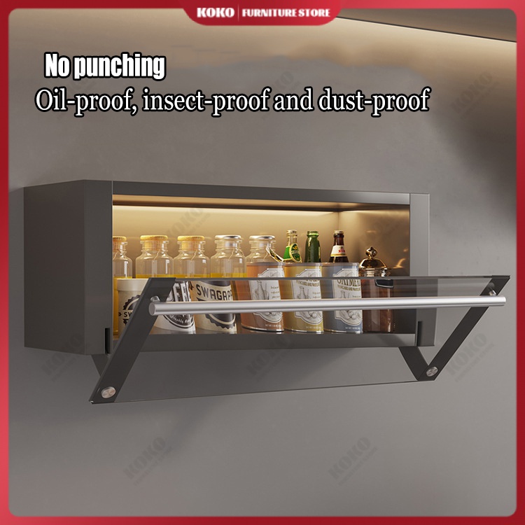 Wall-mounted hanging cabinet kitchen spice rack free installation ...