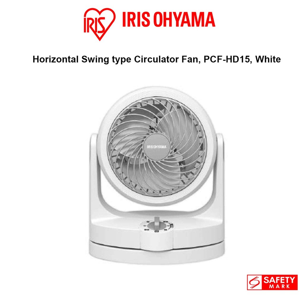 Iris Ohyama Compact 6" Circulator Horizontal Swing type, PCF-HD15, White | Shopee Singapore