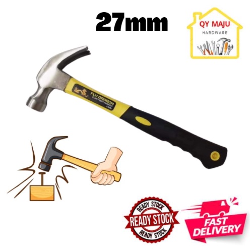 HEAVY DUTY Fiberglass Claw Hammer 27mm / Tukul Besi/ Penukul/ Fiber ...