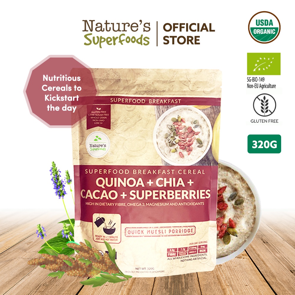 Nature's Superfoods Organic Breakfast Cereals: Muesli Porridge 320g ...