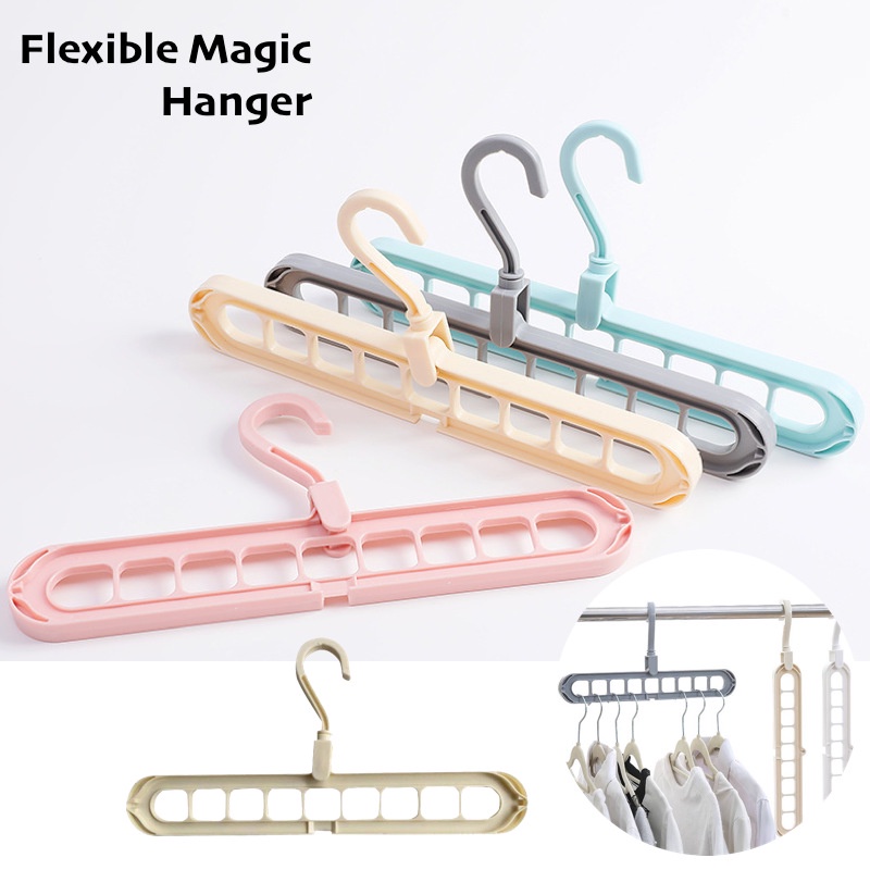Clothes Hanger Wardrobe Flexible Multi Hook for Shirts | Shopee Singapore