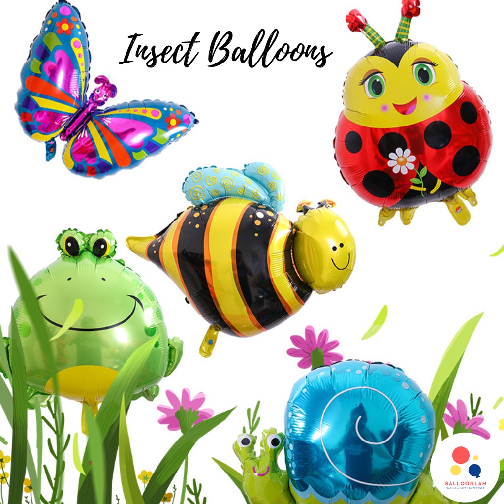 INSECT Butterfly Ladybug Frog Bee Foil Balloon Garland Birthday ...