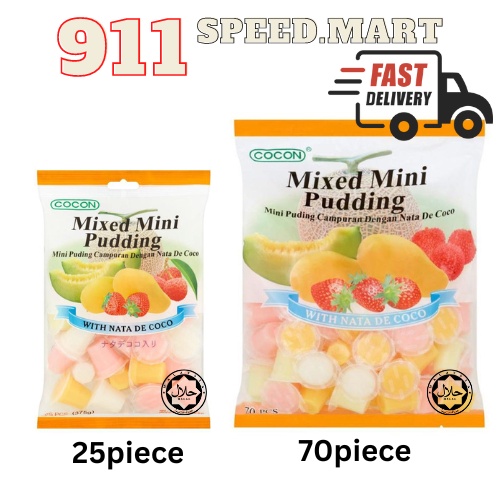 [911] Cocon Mini Pudding with Nata De Coco Assorted Fruit Flavour 15gm ...