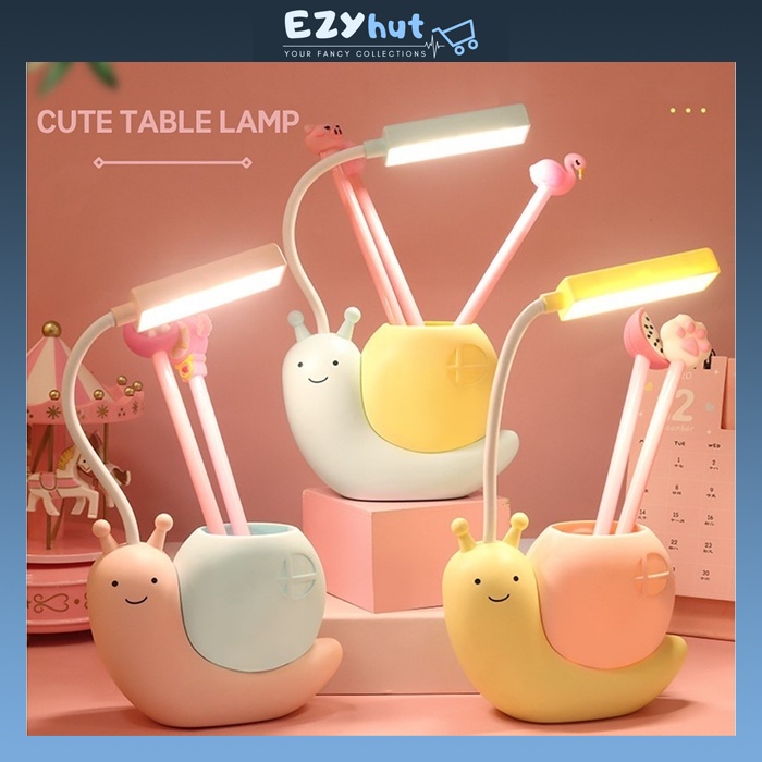 Cute Snail Table Lamp Desk Snail Lamp Night Light Kids Flexible USB ...