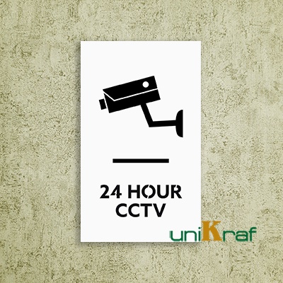24 Hour CCTV Acrylic Sign Board - Acrylic Sign Board | Shopee Singapore