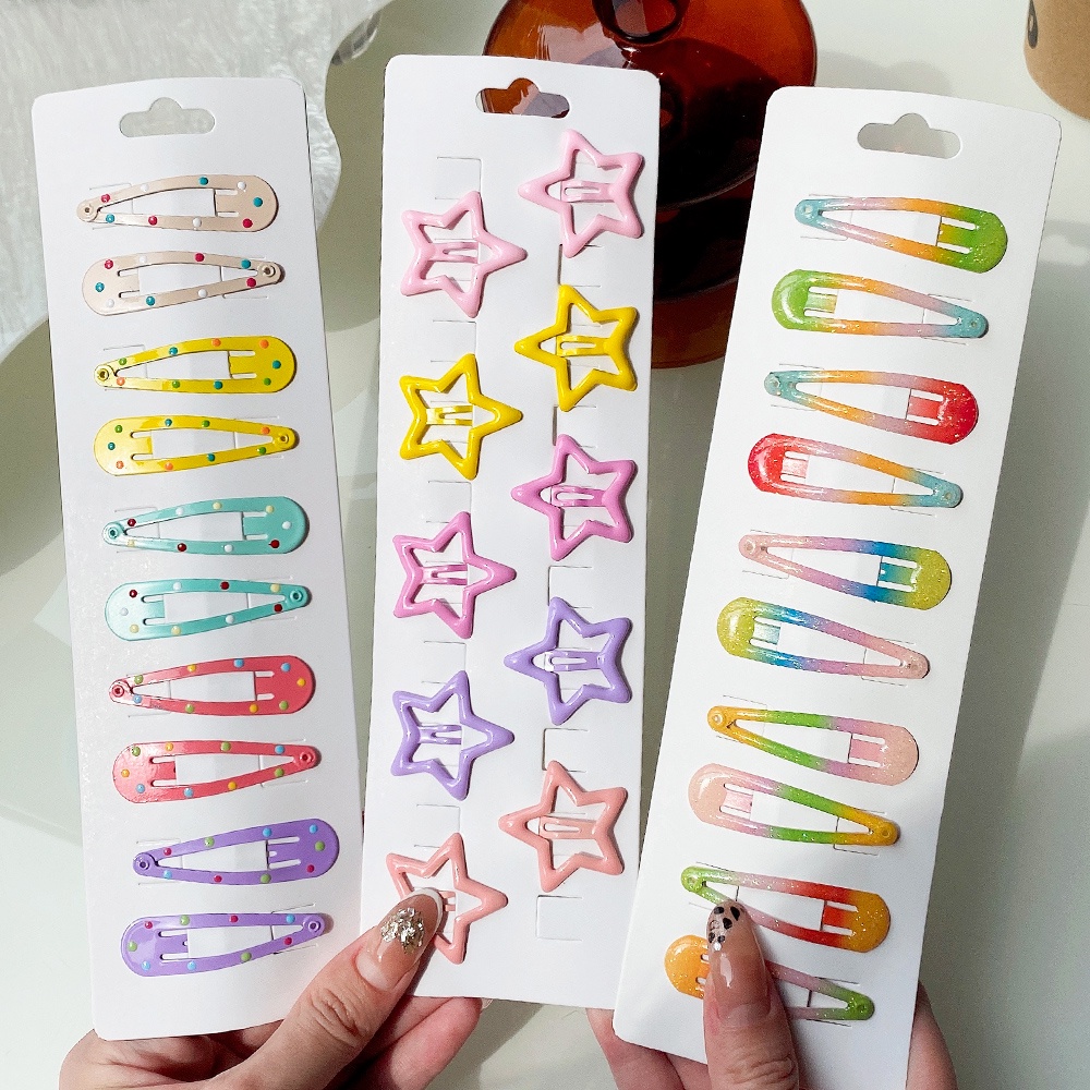 New 10Pcs/Set Women Girls Cute Colorful Waterdrop Shape Hairpins Sweet ...