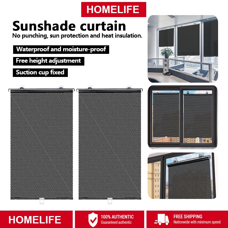 [SG Stock] Sunshade Blinds Curtain Blackout Curtain Roller Suction Cup ...