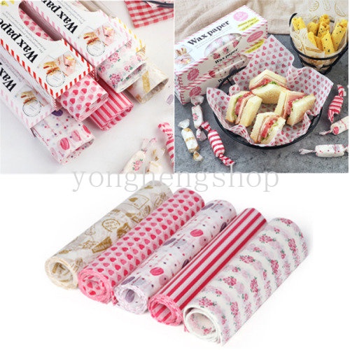 10/50pcs Wax Paper Food Wrapper Grease Papers Bread Sandwich Burger ...