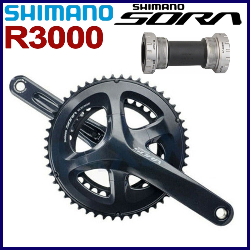 SHIMANO SORA R3000 Crankset 2x9 Speed Road Bike 170mm 50-34T With RS500 ...