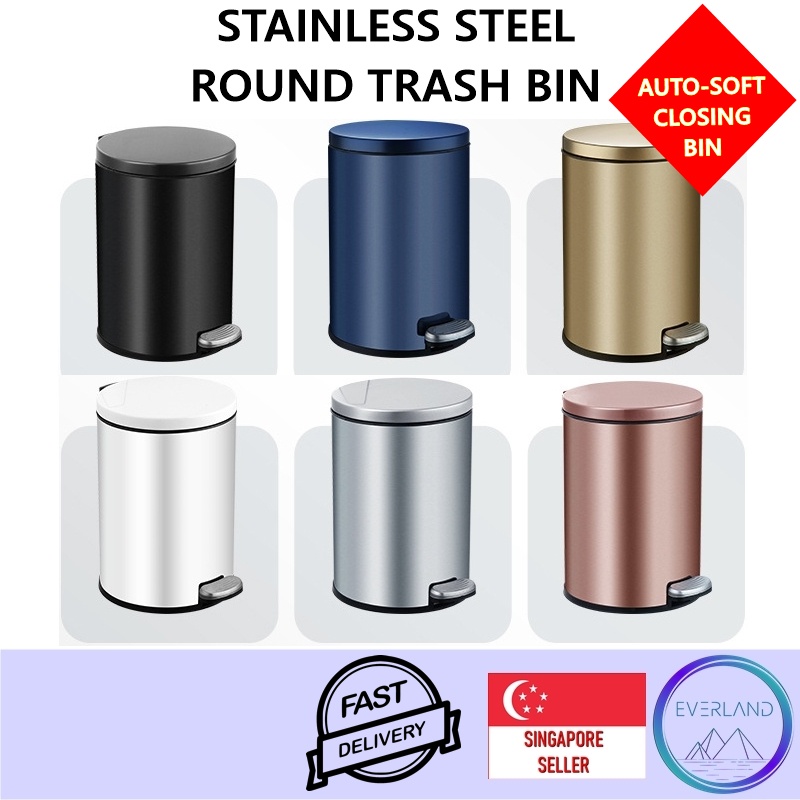 ⭐SG SALES⭐ Stainless Steel Dustbin/ Auto Soft Close/ Minimalist Design ...