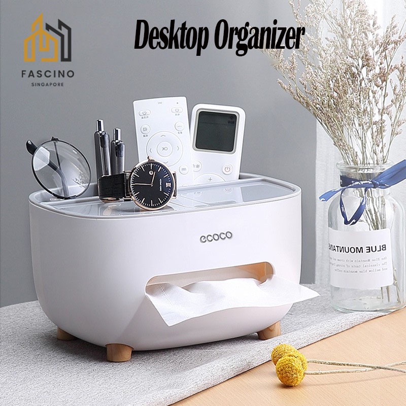 【SG】Tissue Box Multifunctional Desk Organizer Table Tissue Holder Desk ...