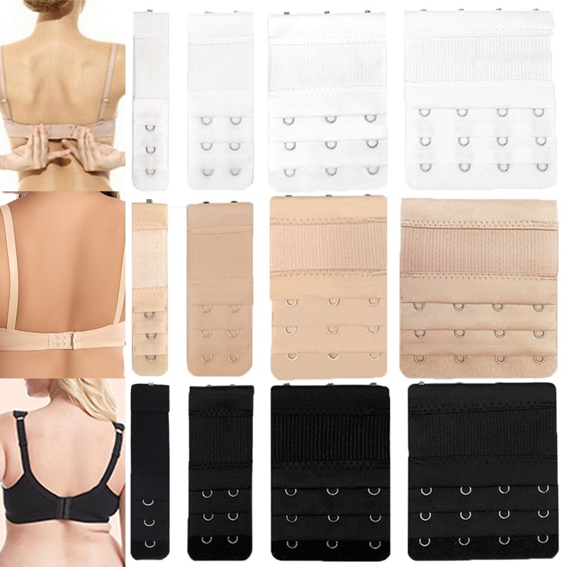 Women Bra Extension Strap Extenders 3 Rows 1/2/3/4 Buckles Elastic Bra ...