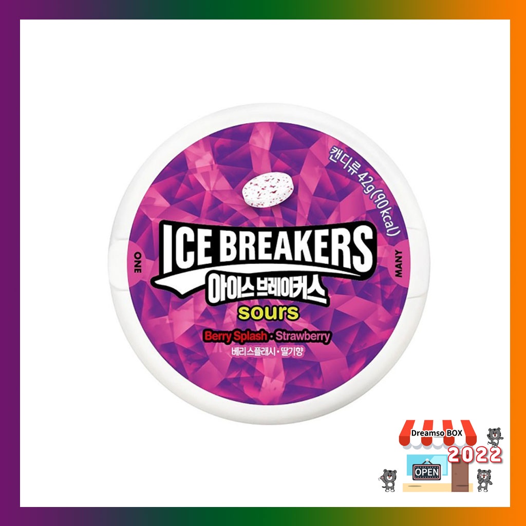 LOTTE Ice Breakers Sours(Berry Splash&Strawberry) 42g/ Sugar Free Candy ...