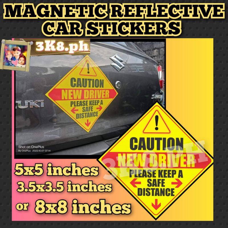 NEW DRIVER | KIDS ONBOARD MAGNETIC REFLECTIVE CAR STICKER | Shopee ...