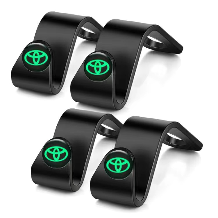 Car Luminous Multifunctional Hooks Auto Logo Hidden Seat Rear Hooks ...