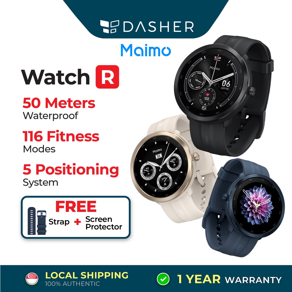 [Free Strap] Maimo Smartwatch R Stainless Steel 5 ATM 116 Sports Modes ...