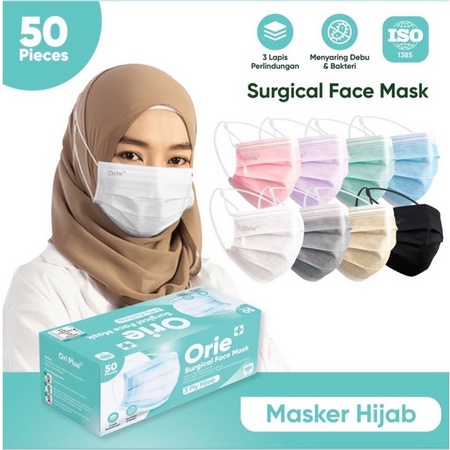Earloop HIJAB Mask 3PLY ORIE+ EMBOS SURGICAL FACEMASK | Shopee Singapore