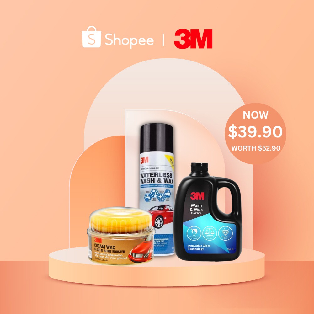 Shopee x 3M Brand Box (Bundle of 3) Car Care Wash & Wax | Shopee Singapore